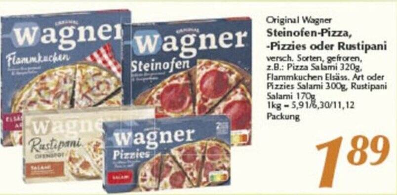 Original Wagner Steinofen-Pizza, Pizzies oder Rustipani Angebot bei inkoop