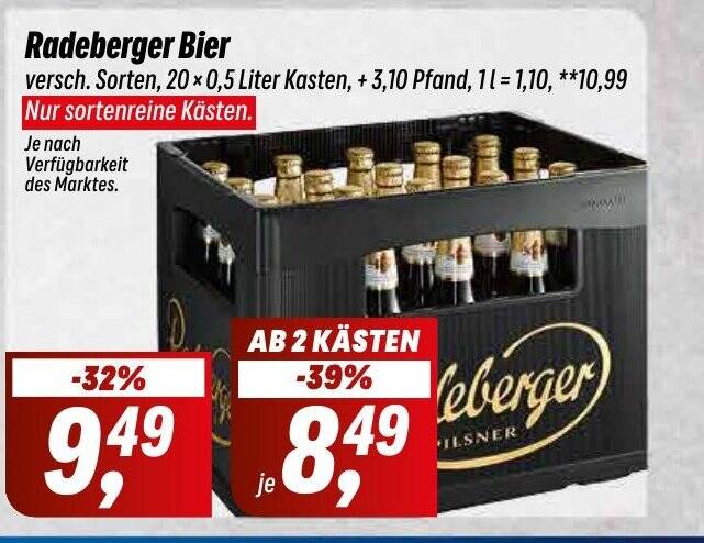 Radeberger Bier 20*500ml Angebot bei Simmel