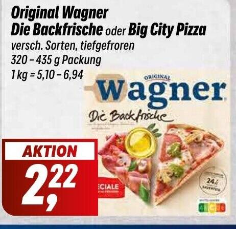Original Wagner Die Backfrische oder Big City Pizza versch. Sorten ...