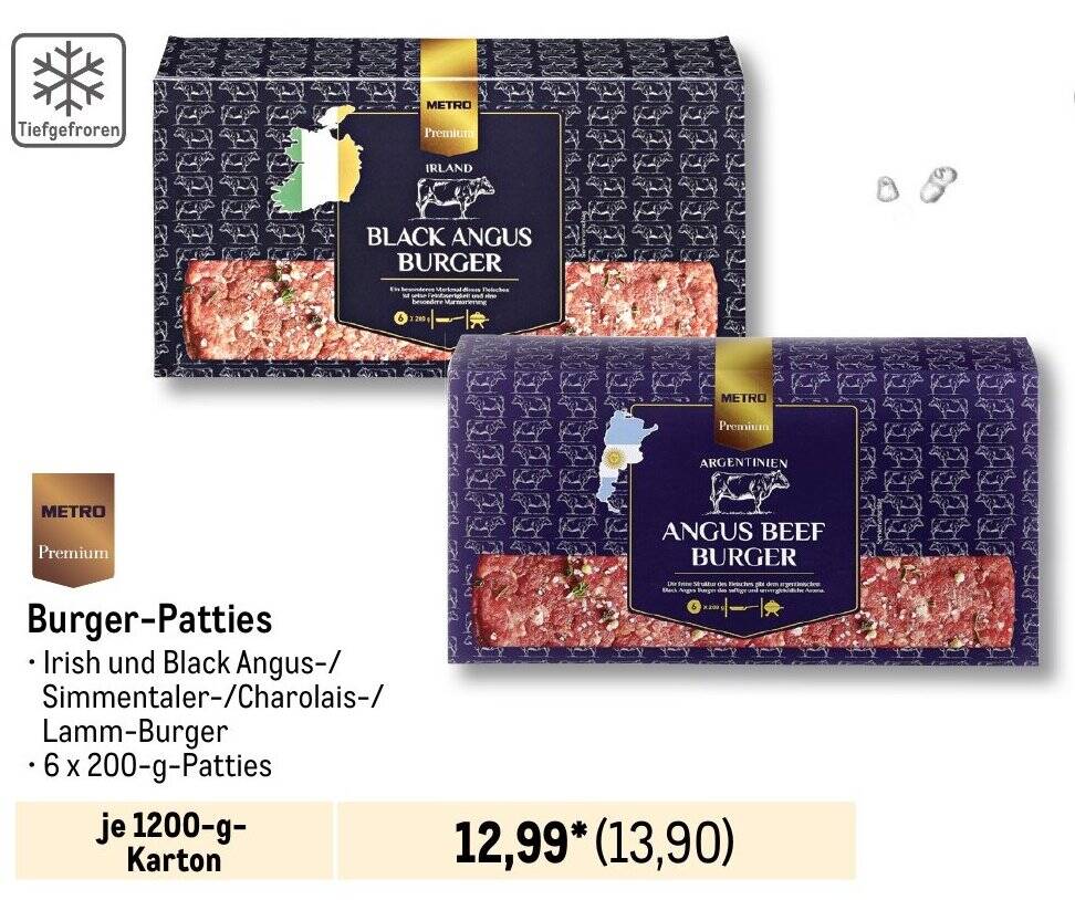 METRO Premium Burger-Patties je 1200 g Angebot bei METRO