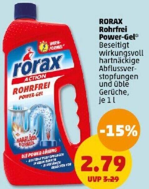Rorax Rohrfrei Power Gel 1 L Angebot bei PENNY