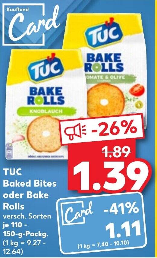 TUC Baked Bites oder Bake Rolls 110-150 g Packg. Angebot bei Kaufland