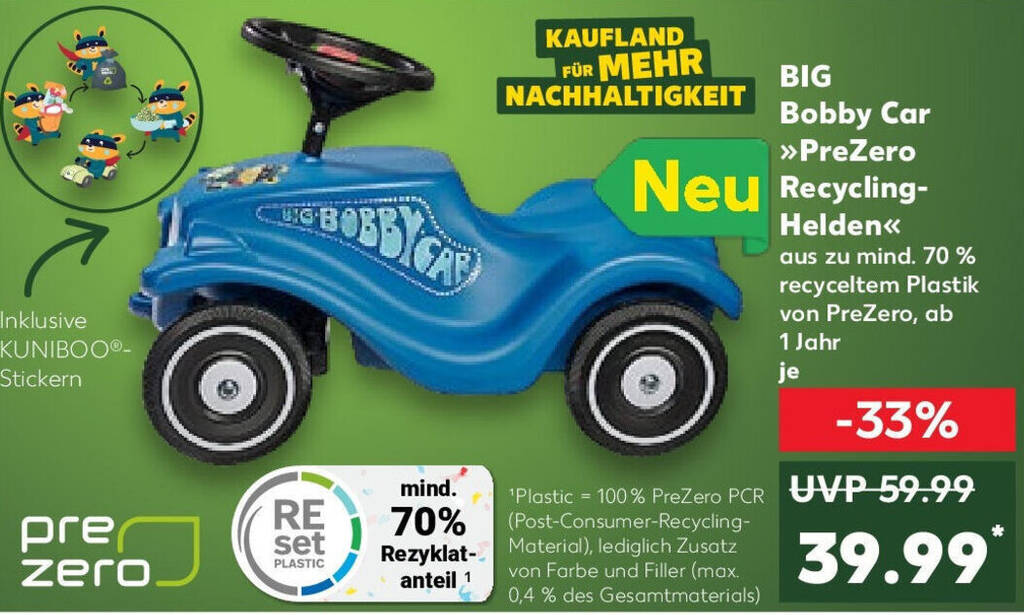 BIG Bobby Car PreZero Neu Recycling- Helden Angebot bei Kaufland