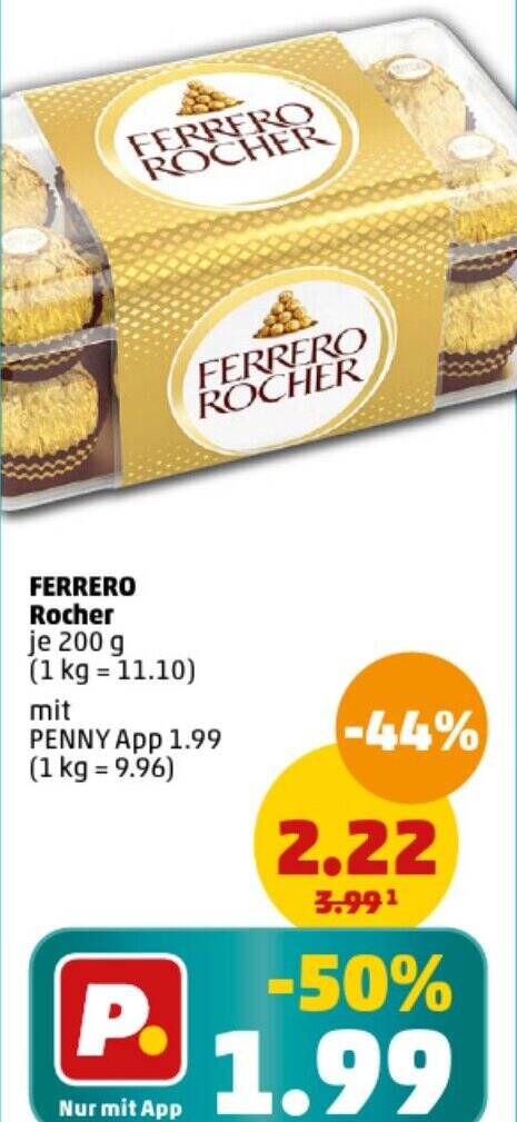 FERRERO Rocher 200 g Angebot bei PENNY