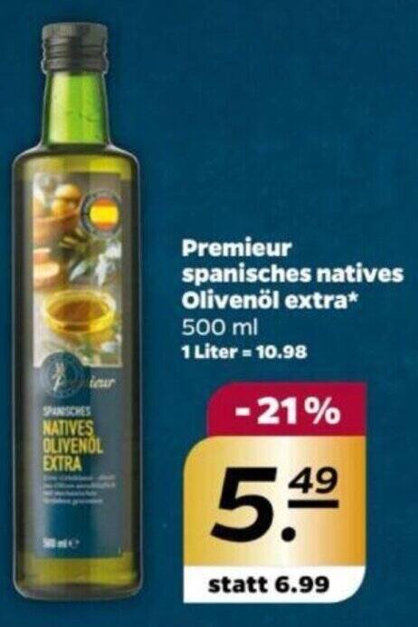 Premieur spanisches natives Olivenöl extra 500 ml Angebot bei NETTO