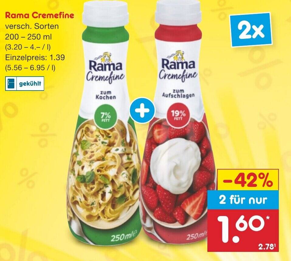 Rama Cremefine 200-250 ml Angebot bei Netto Marken-Discount