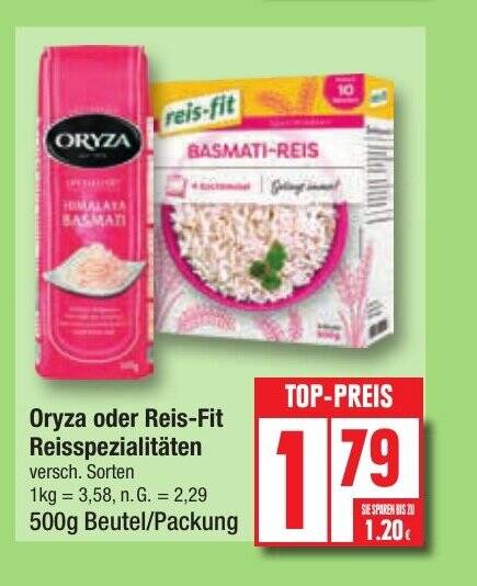 Oryza oder Reis-Fit Reisspezialitäten 500g Beutel/Packung Angebot bei Edeka
