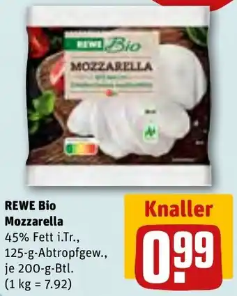 REWE Bio Mozzarella 200 g Btl. Angebot bei REWE