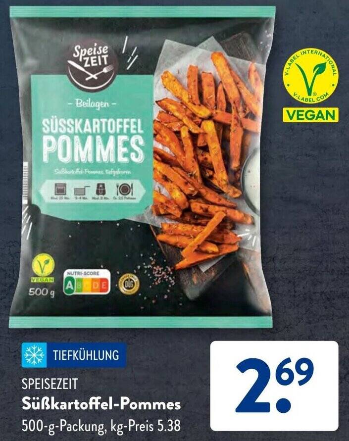 SPEISEZEIT Süßkartoffel-Pommes 500 g Packung Angebot bei Aldi Süd