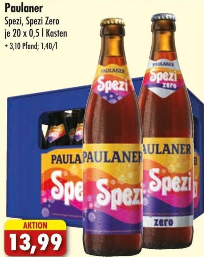 Paulaner Spezi, Spezi Zero 20x0,5 L Kasten Angebot bei Lösch Depot
