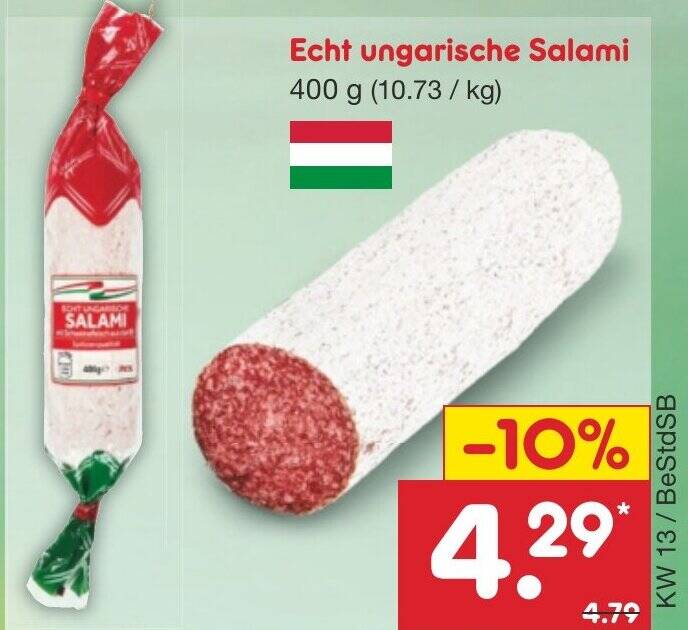 Echt ungarische Salami 400 g Angebot bei Netto Marken-Discount