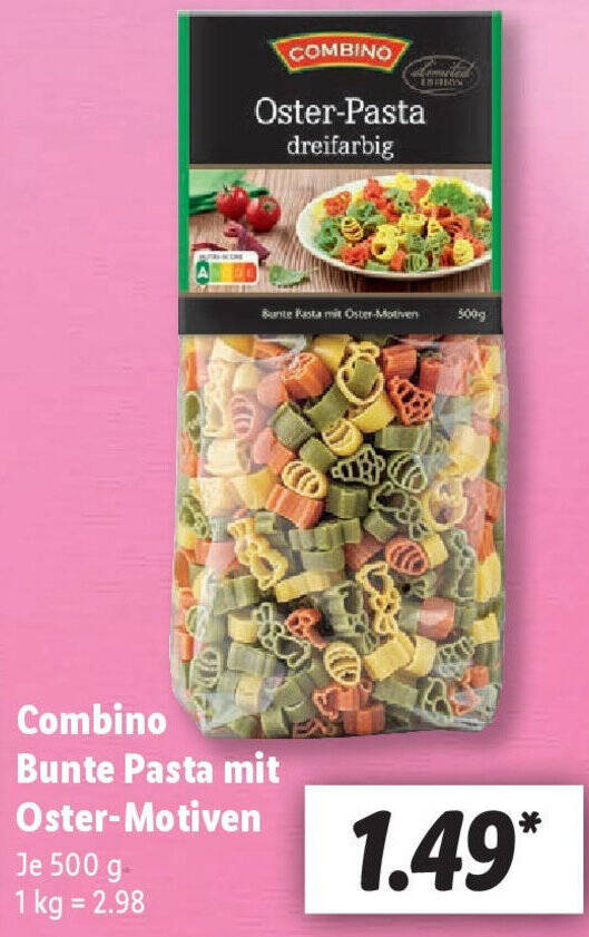 Combino Bunte Pasta mit Oster-Motiven 500 g Angebot bei Lidl