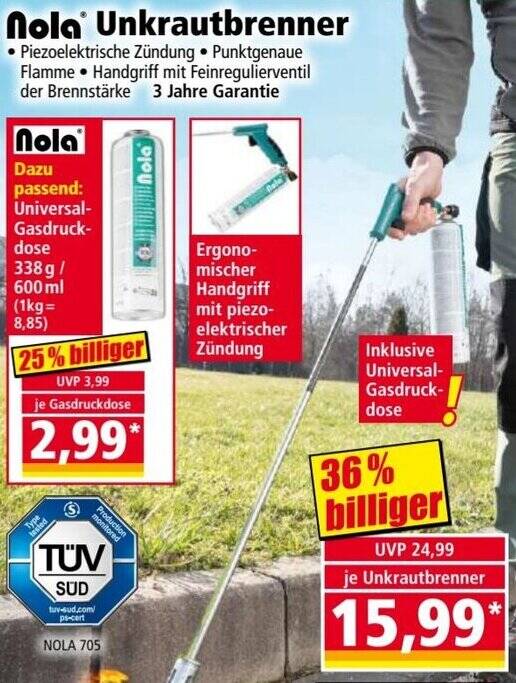 Nola Unkrautbrenner Angebot bei Norma