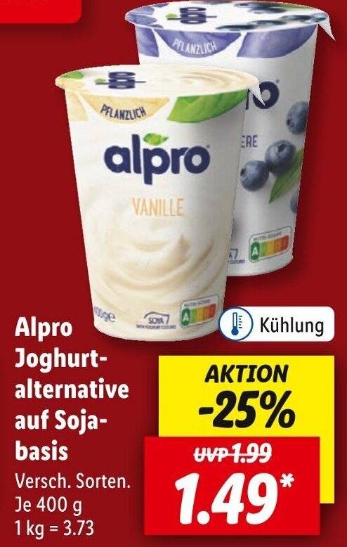 Alpro Joghurtalternative auf Sojabasis 400 g Angebot bei Lidl