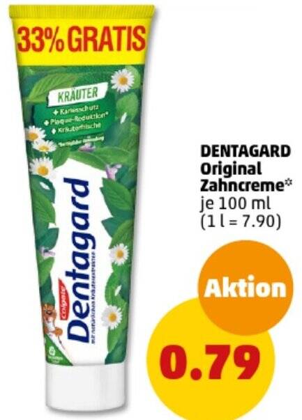 DENTAGARD Original Zahncreme 100 ml Angebot bei PENNY