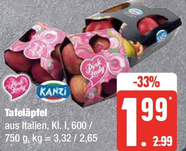 Pink Lady/Kanzi Tafeläpfel 600/750 g Angebot bei Edeka