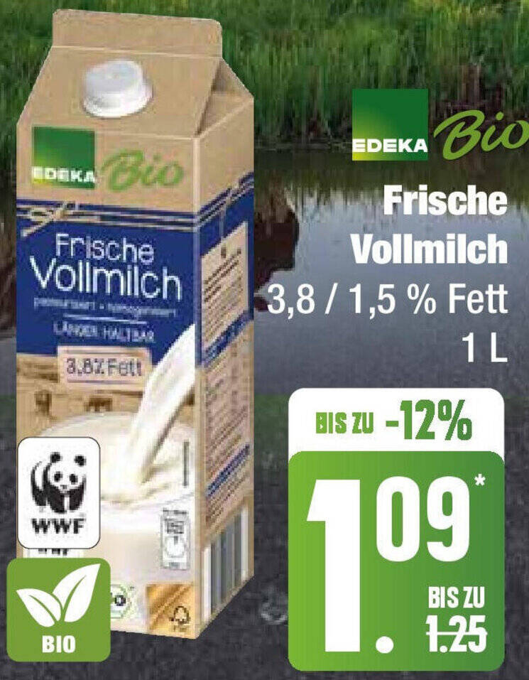 EDEKA Bio Frische Vollmilch 1 L Angebot bei Edeka