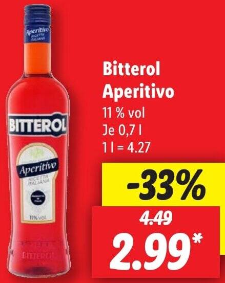 Bitterol Aperitivo 0,7 L Angebot bei Lidl