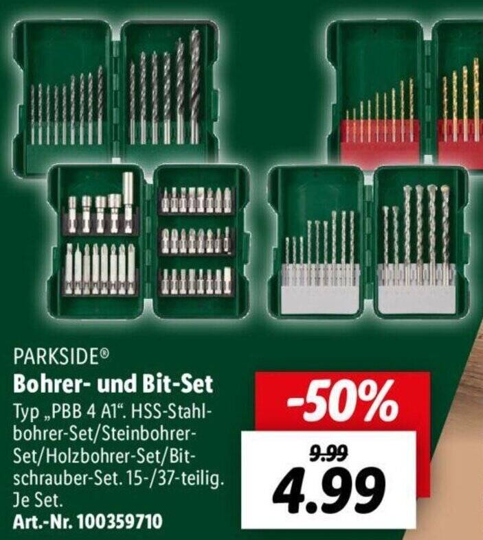 PARKSIDE Bohrer und Bit-Set „PBB 4 A1" Angebot bei Lidl