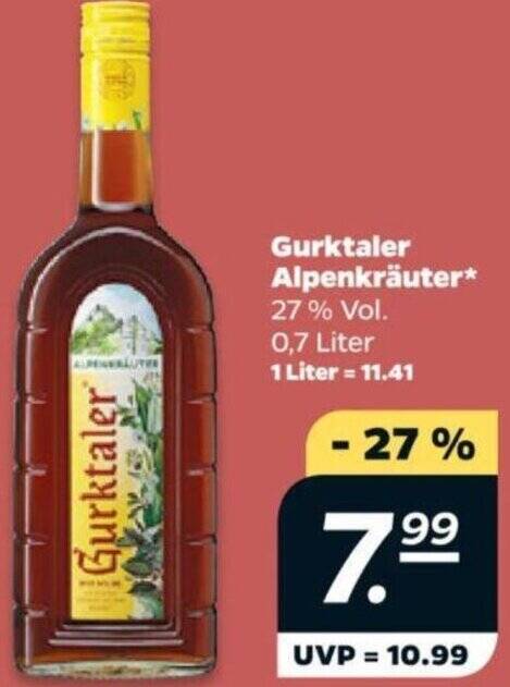Gurktaler Alpenkräuter 0,7 Liter Angebot bei NETTO