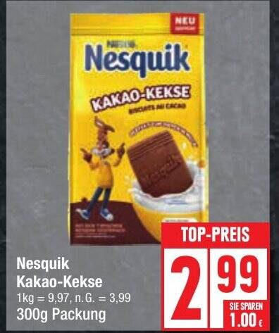 Nesquik Kakao-Kekse 300g Packung Angebot bei Edeka