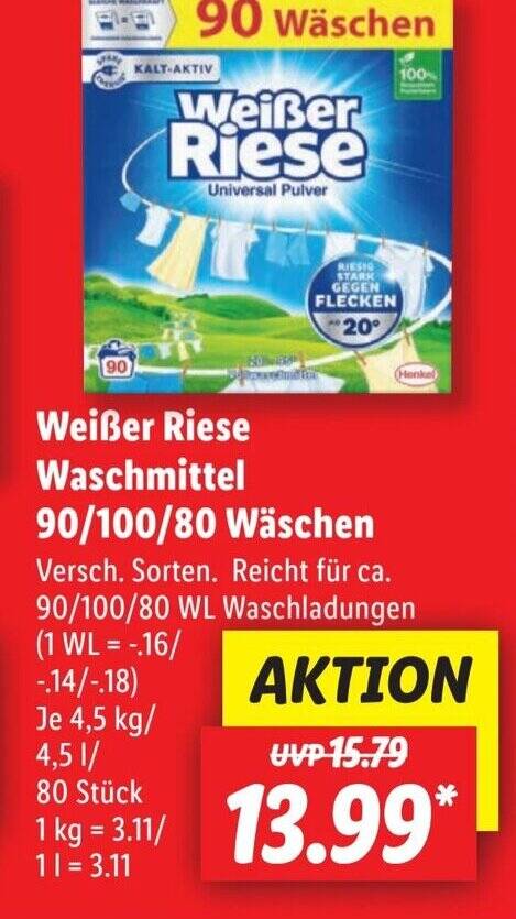 Faszinierend Weiãÿer Riese 100 Wãschen Angebot Ebenbild