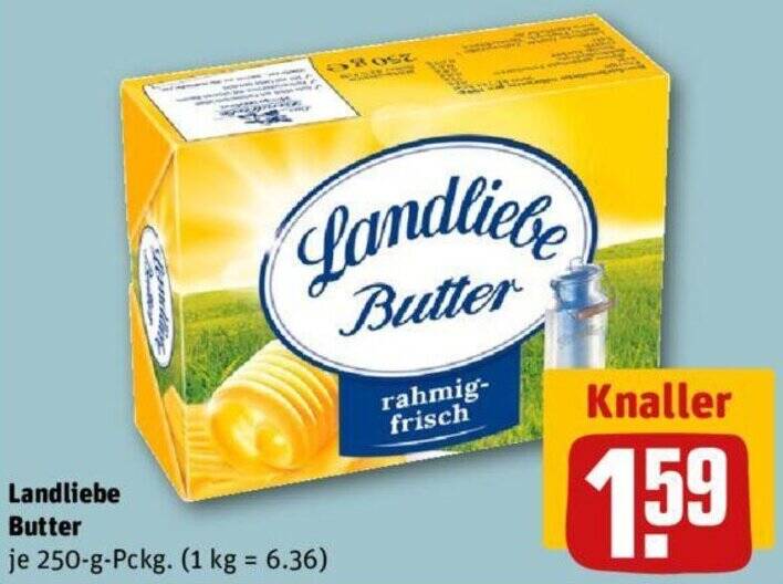 Landliebe Butter 250 g Pckg. Angebot bei REWE Kaufpark
