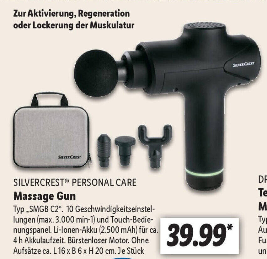 SILVERCREST PERSONAL CARE Massage Gun Typ „SMGB C2" Angebot bei Lidl