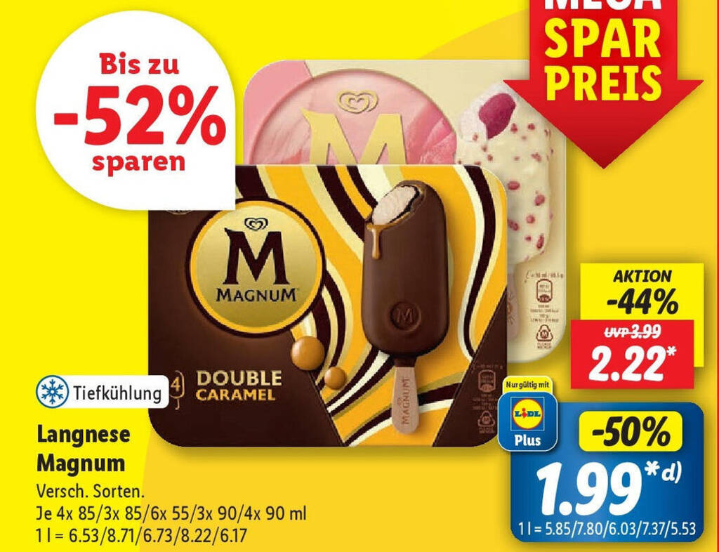 Langnese Magnum Versch. Sorten. Angebot bei Lidl