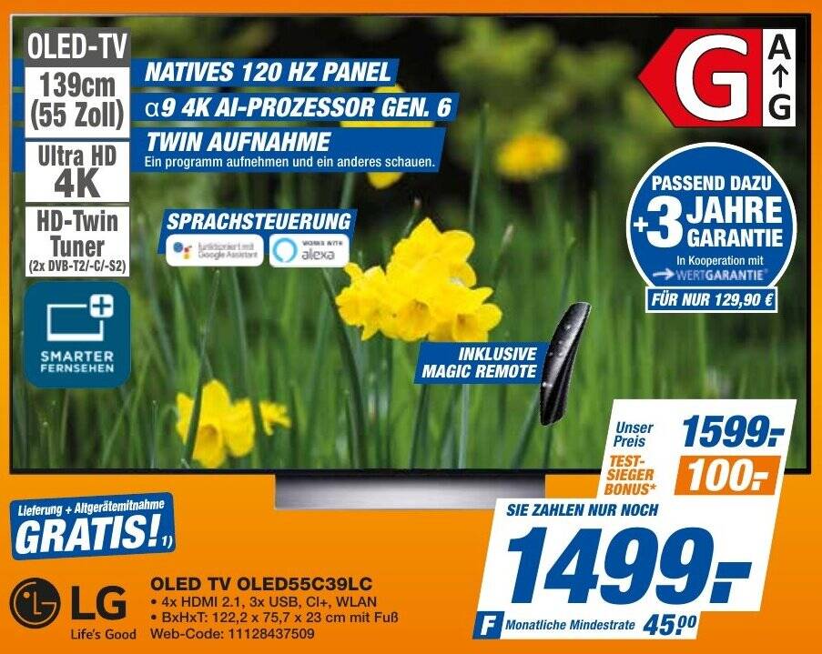 LG OLED TV OLED55C39LC Angebot bei expert Techno Land