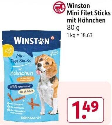 Winston Mini Filet Sticks mit Hähnchen 80 g Angebot bei Rossmann
