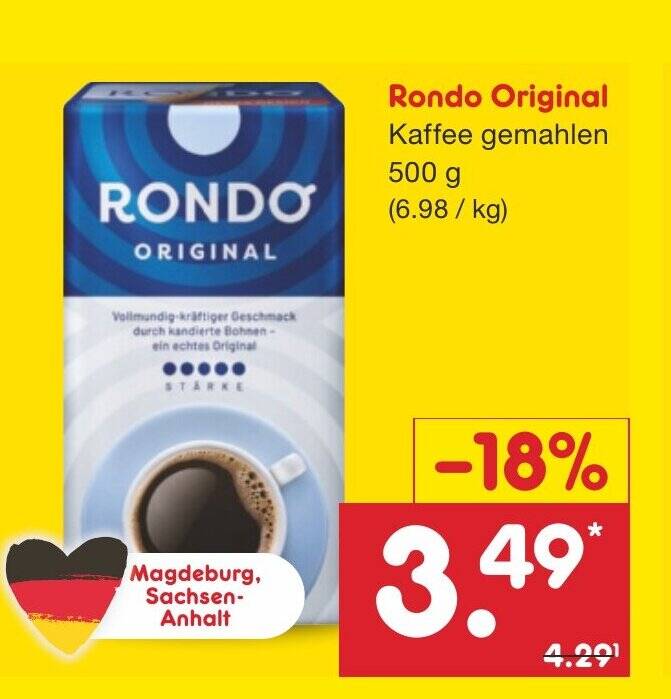 Rondo Original Kaffee gemahlen 500 g Angebot bei Netto Marken-Discount