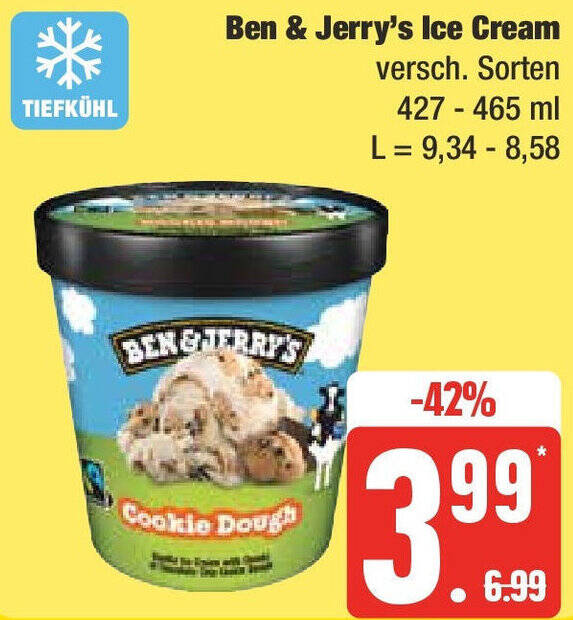 Ben & Jerry's Ice Cream 427-465 ml Angebot bei Edeka