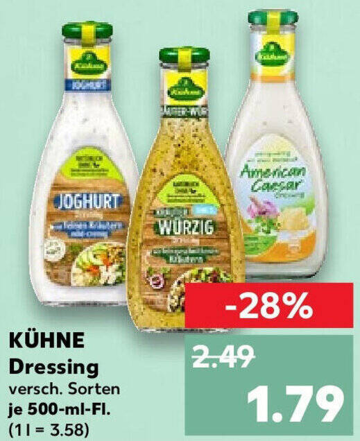 KÜHNE Dressing 500 ml Fl. Angebot bei Kaufland