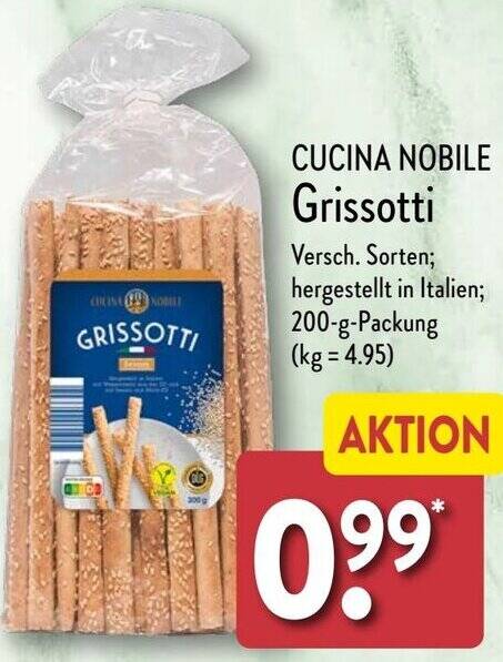 CUCINA NOBILE Grissotti 200 g Packung Angebot bei Aldi Nord