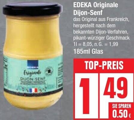 EDEKA Originale Dijon-Senf 185 ml Glas Angebot bei Edeka