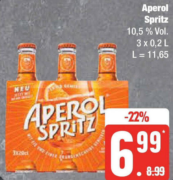 Aperol Spritz 3x0,2 L Angebot bei Edeka