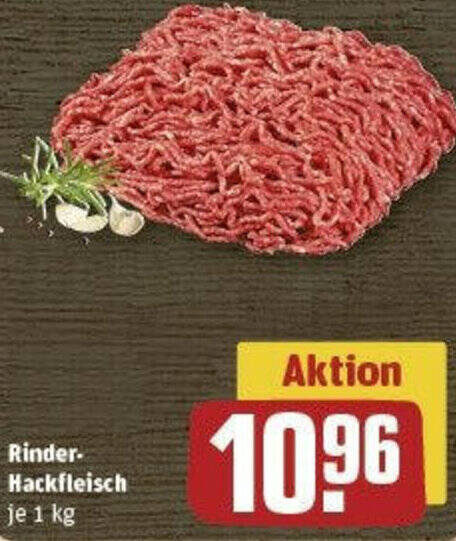 Rinder Hackfleisch 1 kg Angebot bei REWE
