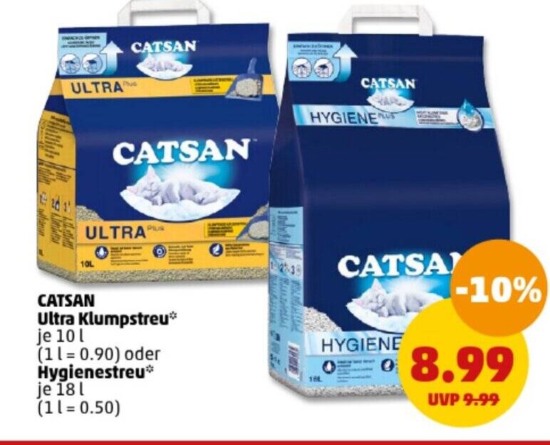 CATSAN Ultra Klumpstreu* je 10L oder Hygienestreu* je 18L Angebot bei PENNY