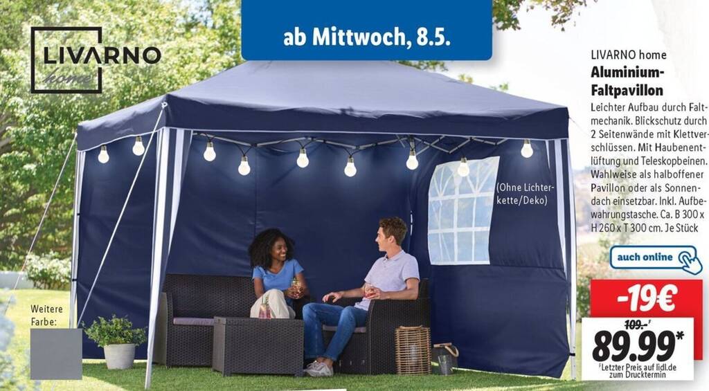 Faltpavillon 4x4 Lidl