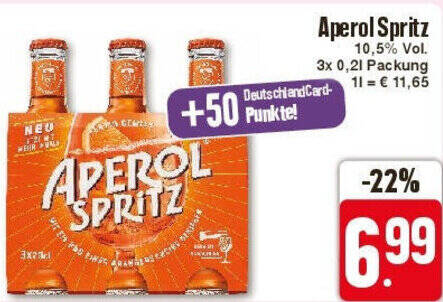 Aperol Spritz 3x0,2 L Packung Angebot bei Edeka