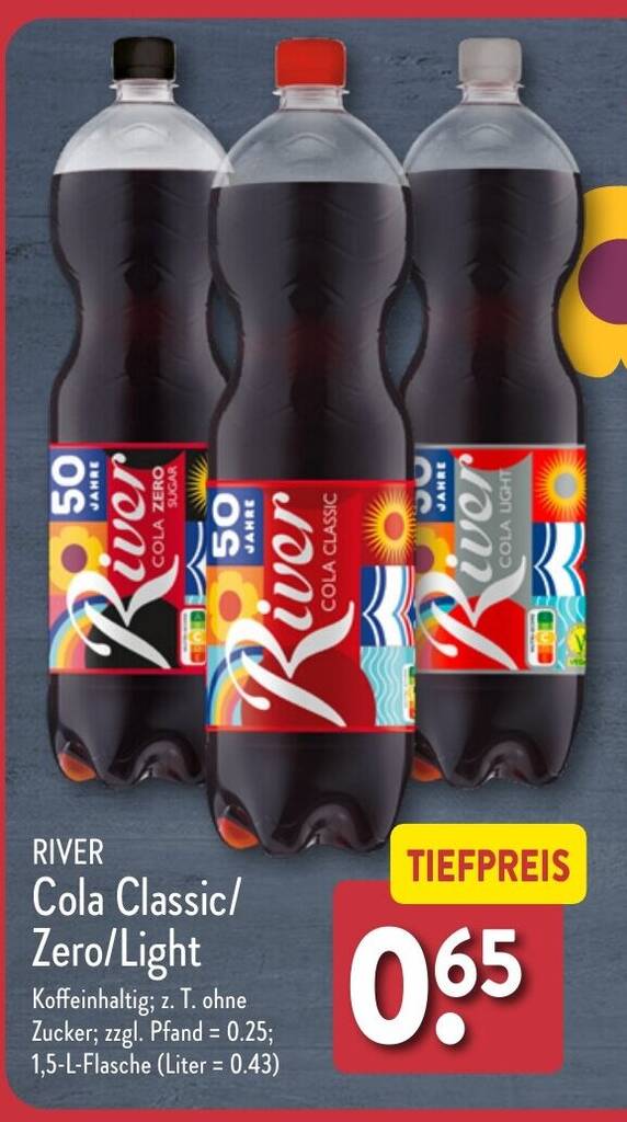 RIVER Cola Classic/ Zero/Light 1.5L Angebot bei Aldi Nord
