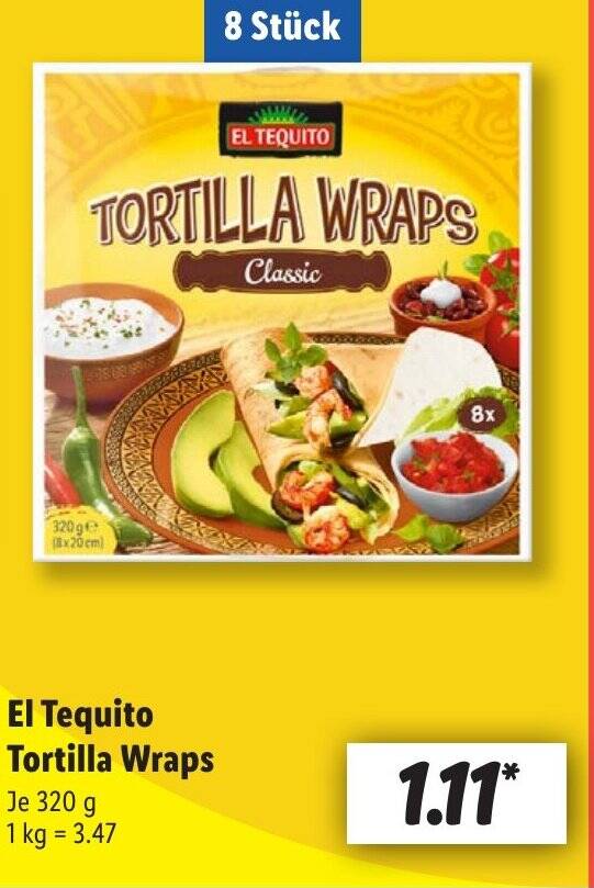 El Tequito Tortilla Wraps Je 320 g Angebot bei Lidl