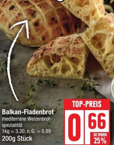 Balkan-Fladenbrot 200g Stück Angebot bei Edeka
