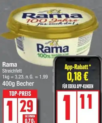 Rama Streichfett 400g Becher Angebot bei Edeka