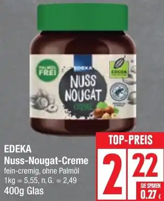 EDEKA Nuss-Nougat Creme 400 g Glas Angebot bei Edeka