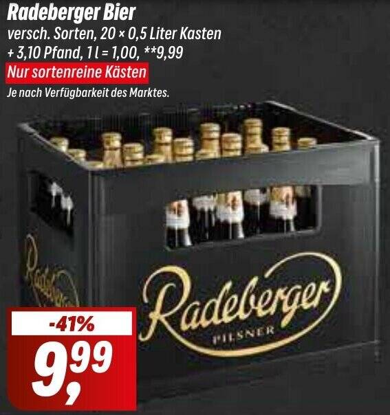Radeberger Bier 20 x 0,5 Liter Kasten Angebot bei Simmel