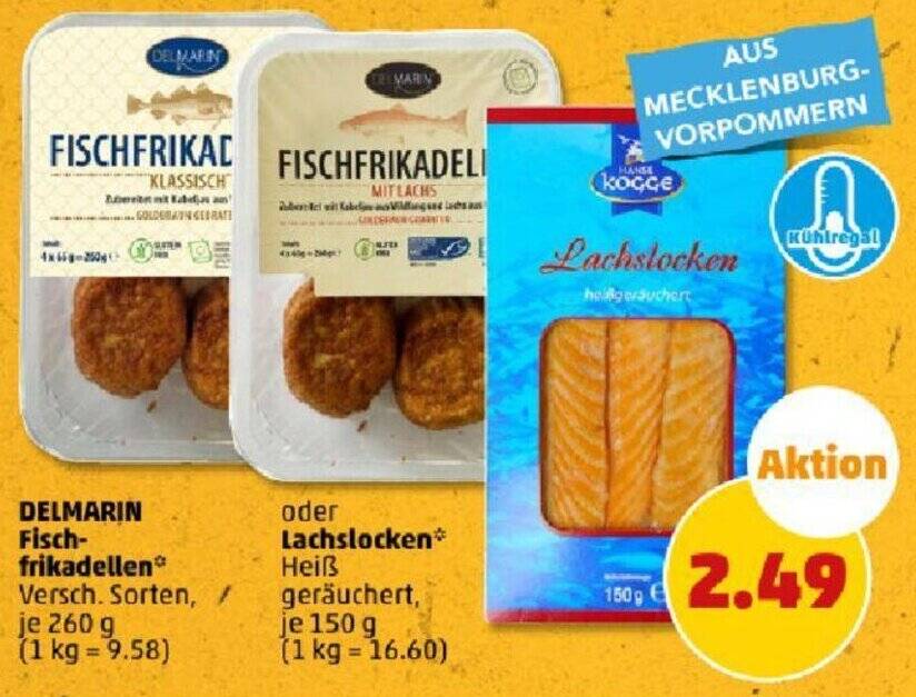 DELMARIN Fisch- frikadellen 260 g oder Lachstocken 150 g Angebot bei PENNY