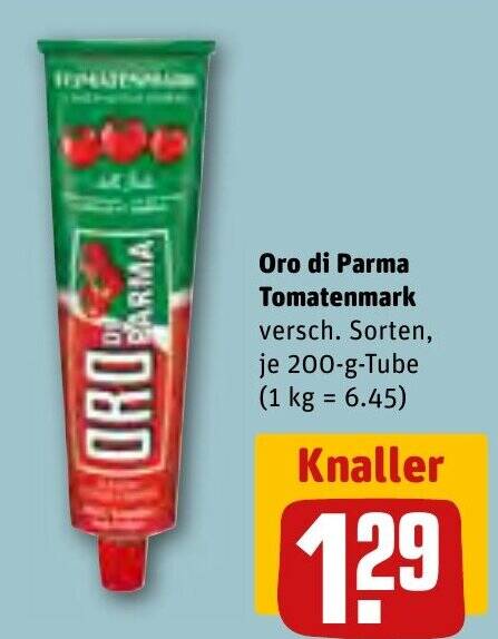 Oro di Parma Tomatenmark 200 g Tube Angebot bei REWE