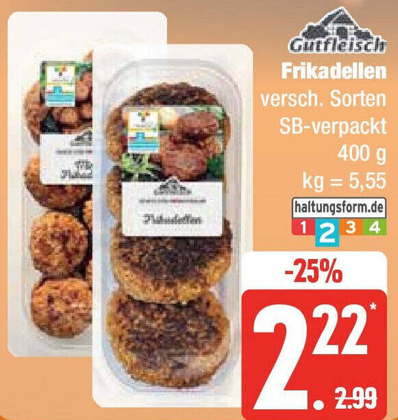 Gutfleisch Frikadellen 400 g Angebot bei Edeka